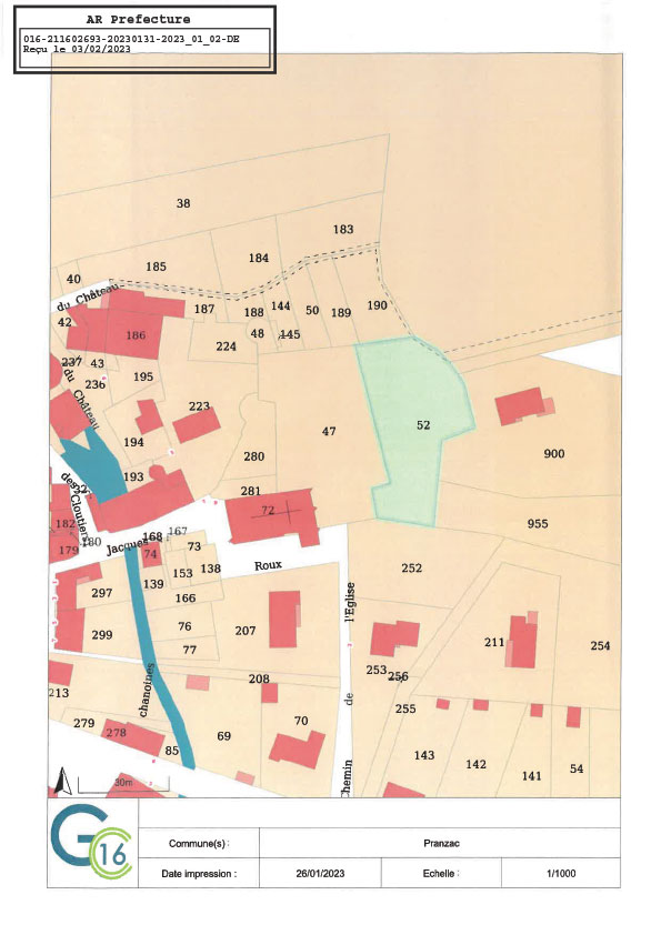 ACQUISITION AMIABLE D'UNE PARCELLE - 31 JANVIER 2023 - Pranzac